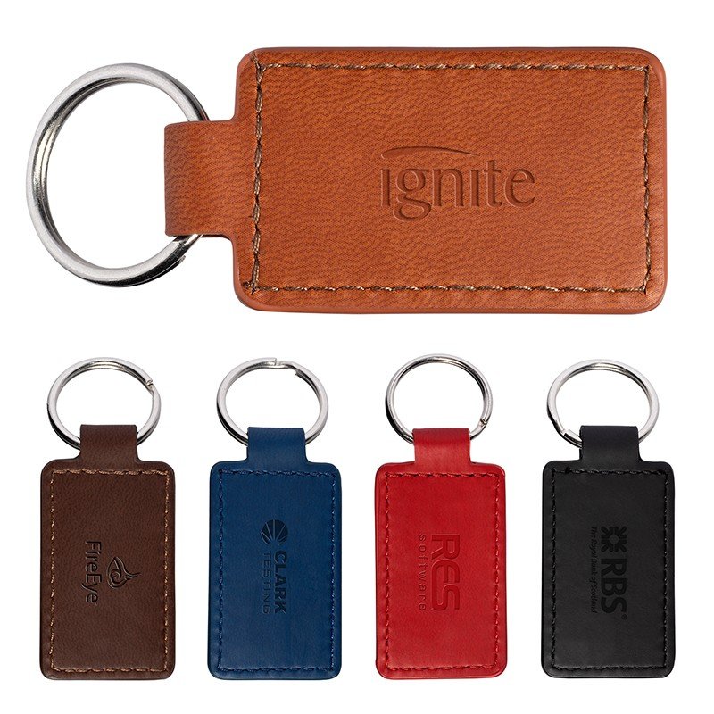 Custom Leather Rectangle Keychain - Swag-Shop